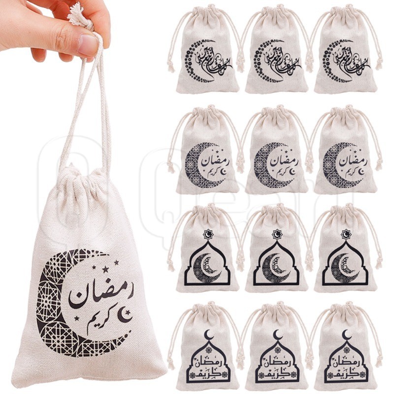 Eid Mubarak Drawstring Bags - Ramadan Bundle Pocket - Muslim Islamic ...