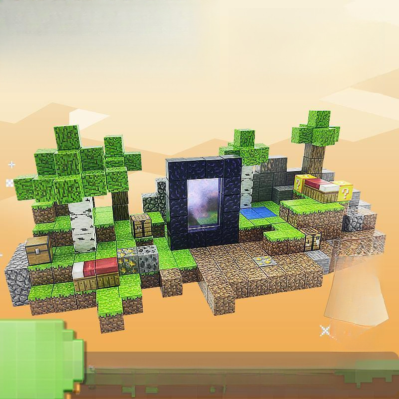 Minecraft Minecraft Minecraft Magnetic Cube Full Set Assembled Building ...