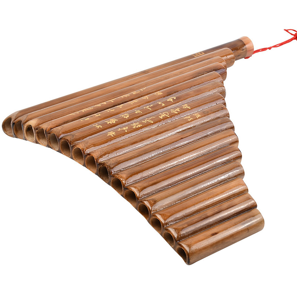 Pan Flute 15 Pipes Natural Bamboo Wind Instrument G Key Panpipe ...