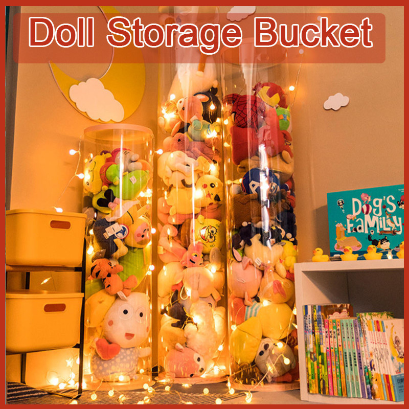 Doll Storage Bucket Toys Dolls Puppet Transparent Plastic Storage ...