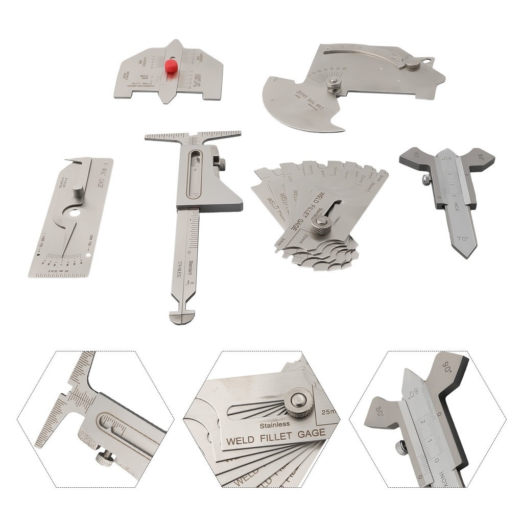 [POWS] 6 PCS Welding Inspection Gauge Combo Measuring Tool Kits MG-8 MG ...