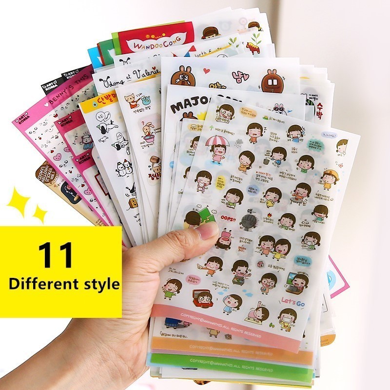 Cute Girls Molang Rabbit Cartoon Animals Sticker Pvc Cartoon Stickers ...