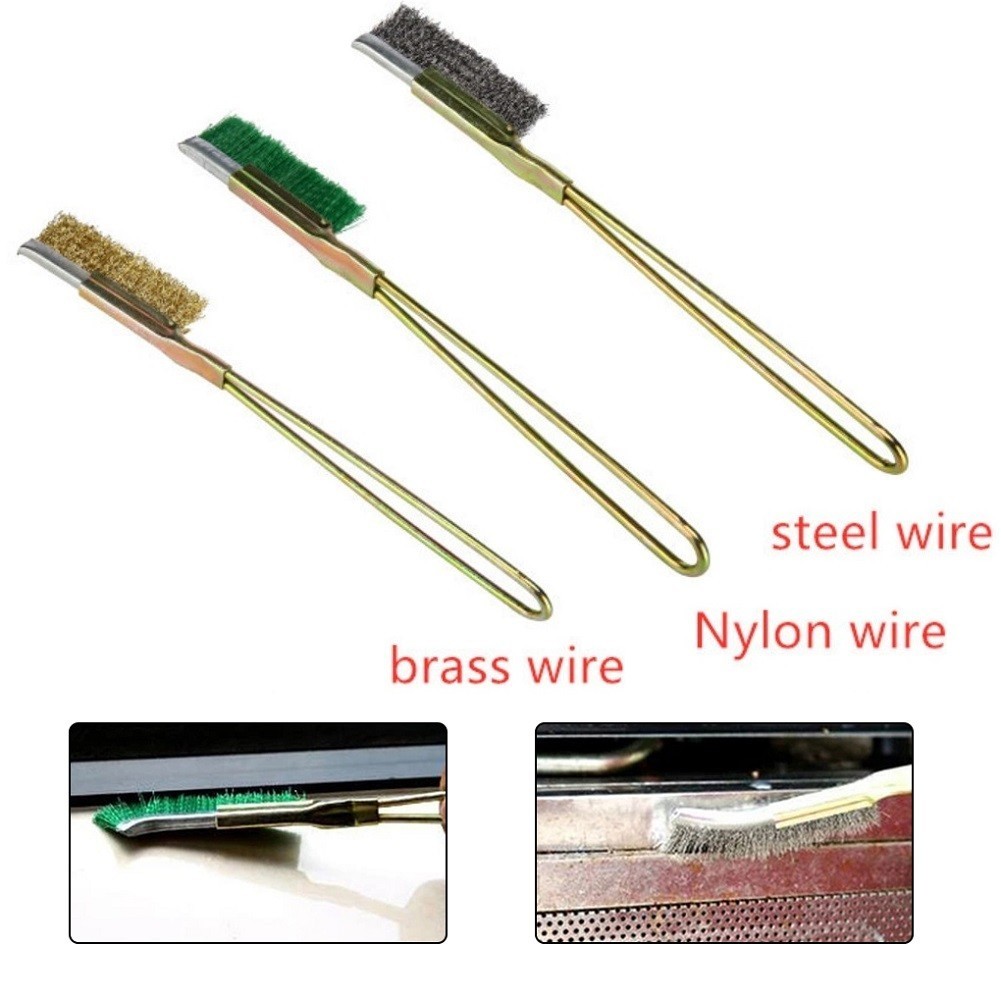 {DRHT} Mini Wire Brush Brass Nylon & Steel Brushes Rust Remover ...