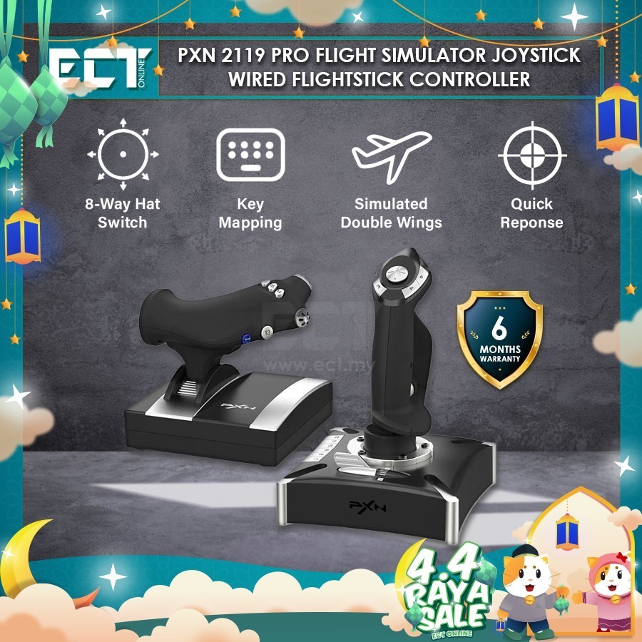 PXN 2119 Pro Flight Simulator Joystick Wired Flightstick Controller ...