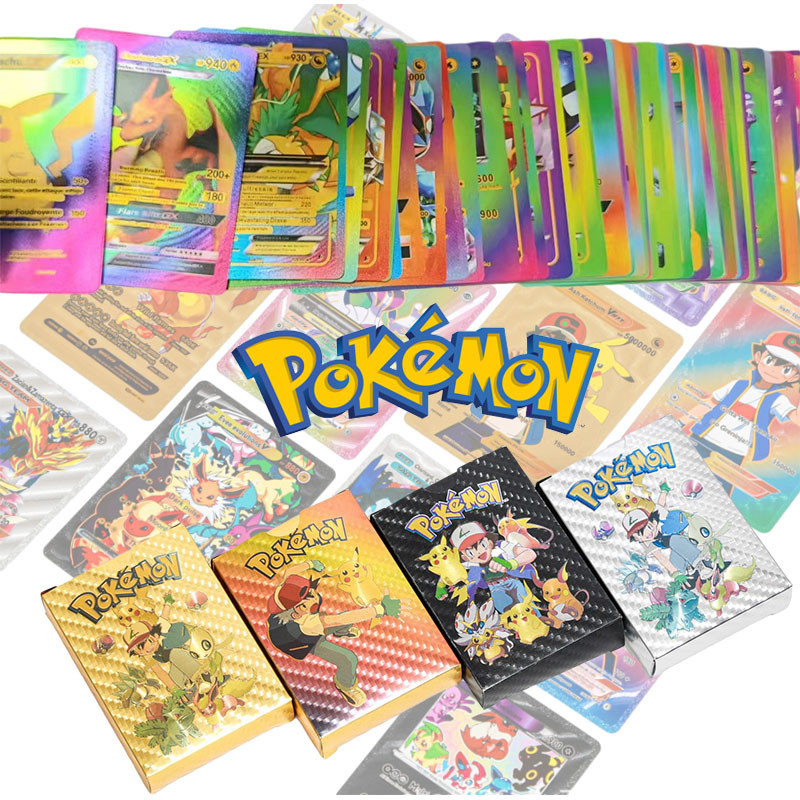 Pokemon Cards Pikachu 55 Pieces/Set Charizard Gold Foil Silver Black ...