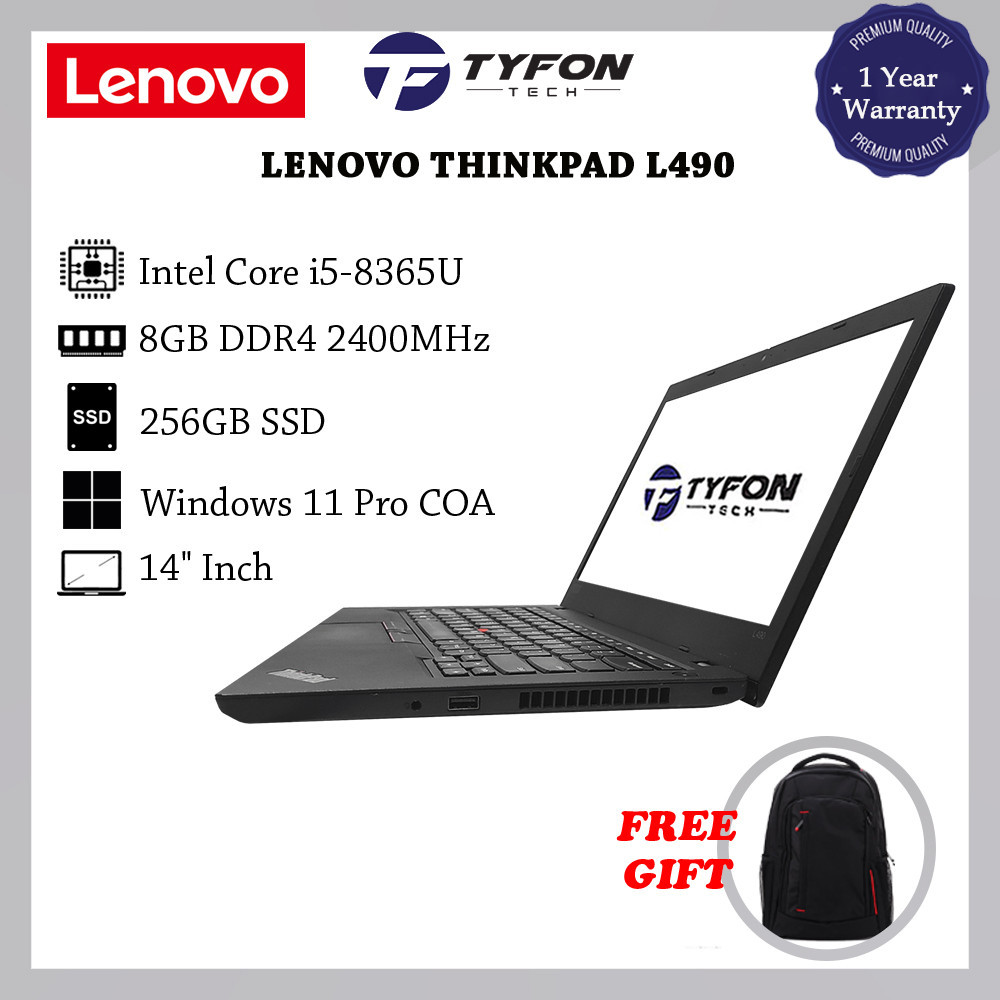 Lenovo ThinkPad L490 i5-8365U 8GB DDR4 RAM 256GB SSD Win 11 Pro Laptop ...