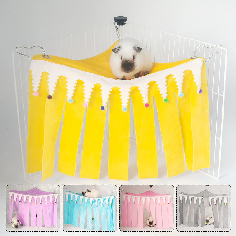 2025新品仓鼠躲避屋四季通用兔子荷兰猪三角流苏遮蔽屋角落躲避屋Hamster Avoidance House Four Seasons ...