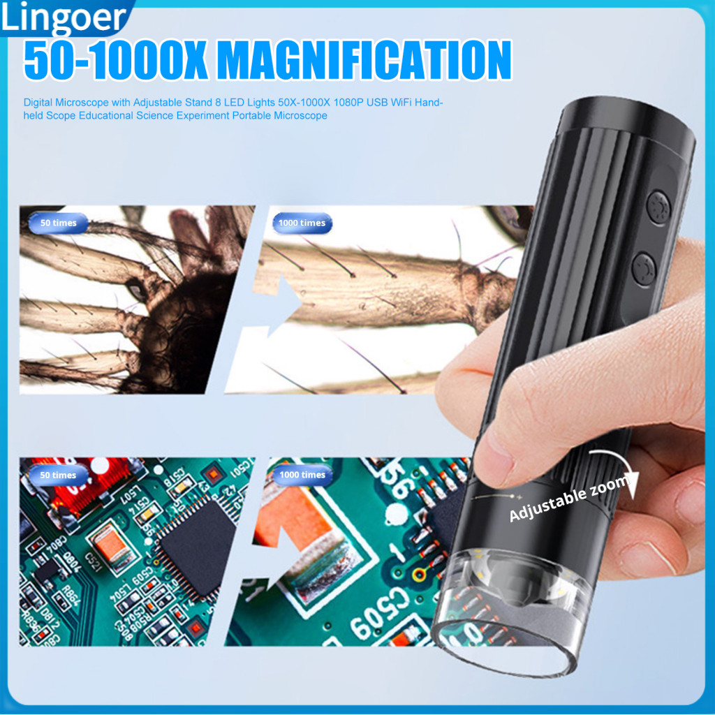 Lingoer| Pocket-sized Microscope Microscope with Led Fill Lights ...