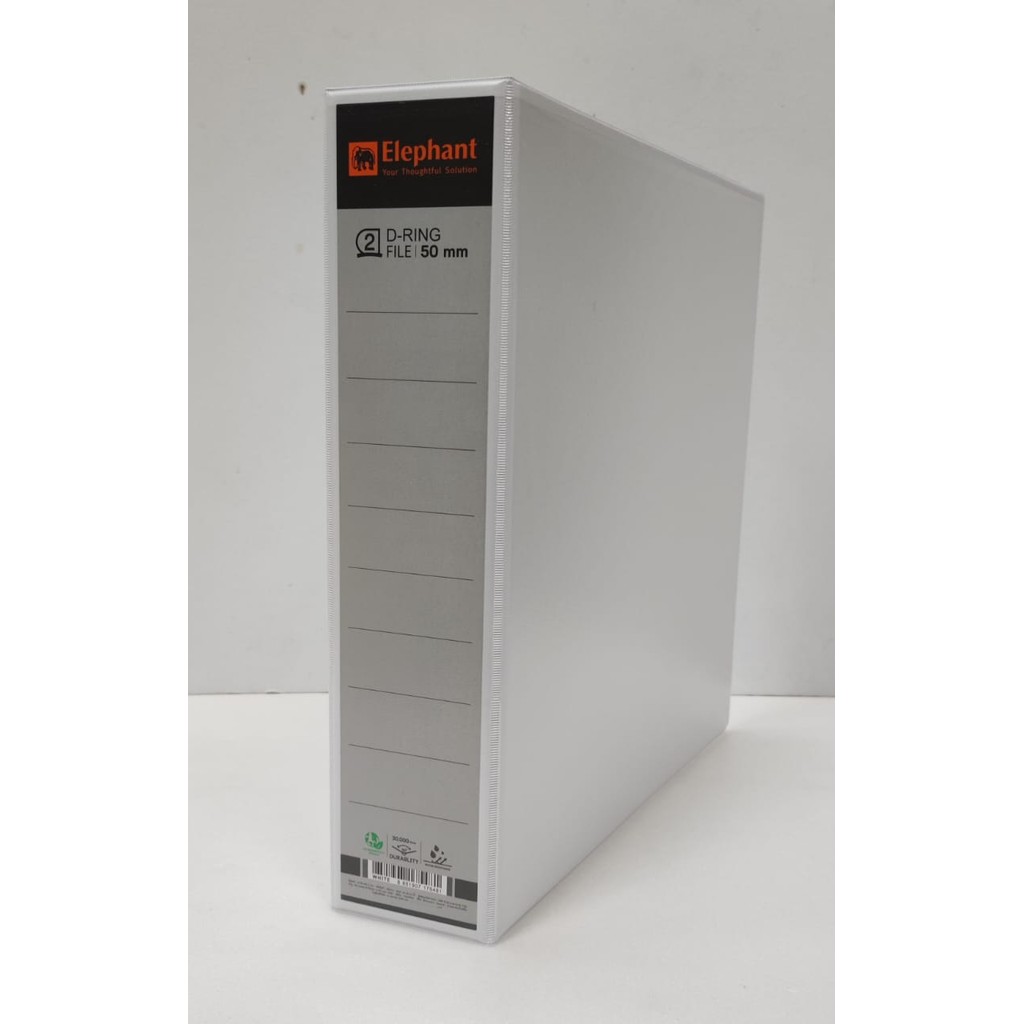 ELEPHANT- 50mm 2D PP Tearseal White Ring File (A4) / White File / Fail ...