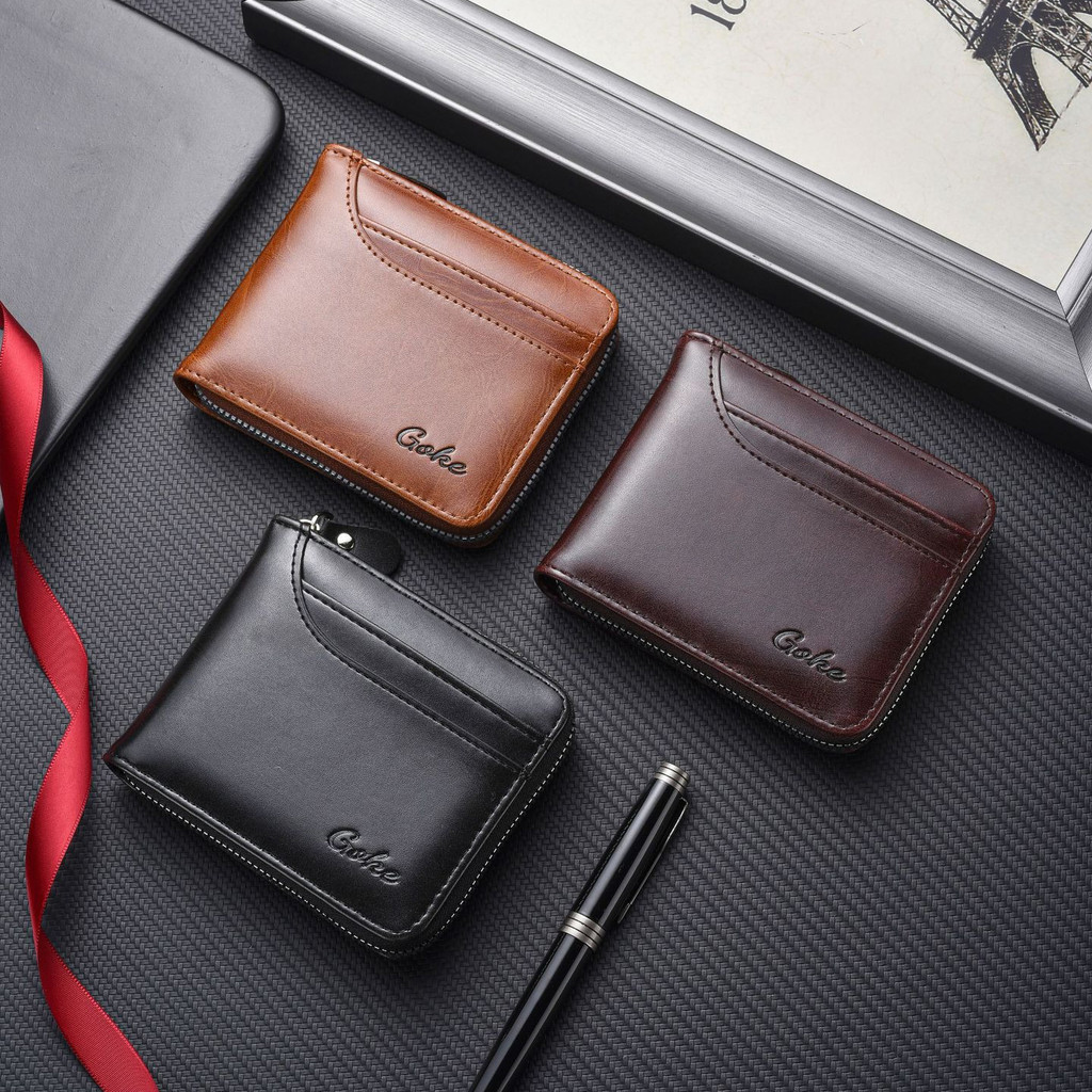 2025 Leather Men’s Wallet Luxury Mens Purse Male Zipper Card Holders ...