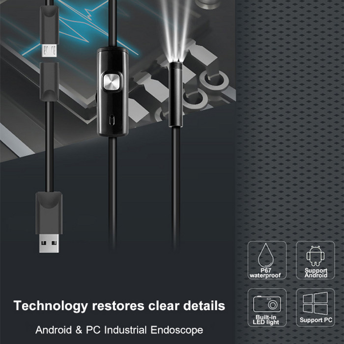 Industrial Borescope Camera with Photo Android Phone Pipe Borescope Air ...