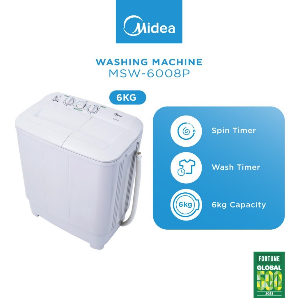 Midea MSW-6008P 6KG Semi Auto Washing Machine / Washer / Mesin Basuh ...