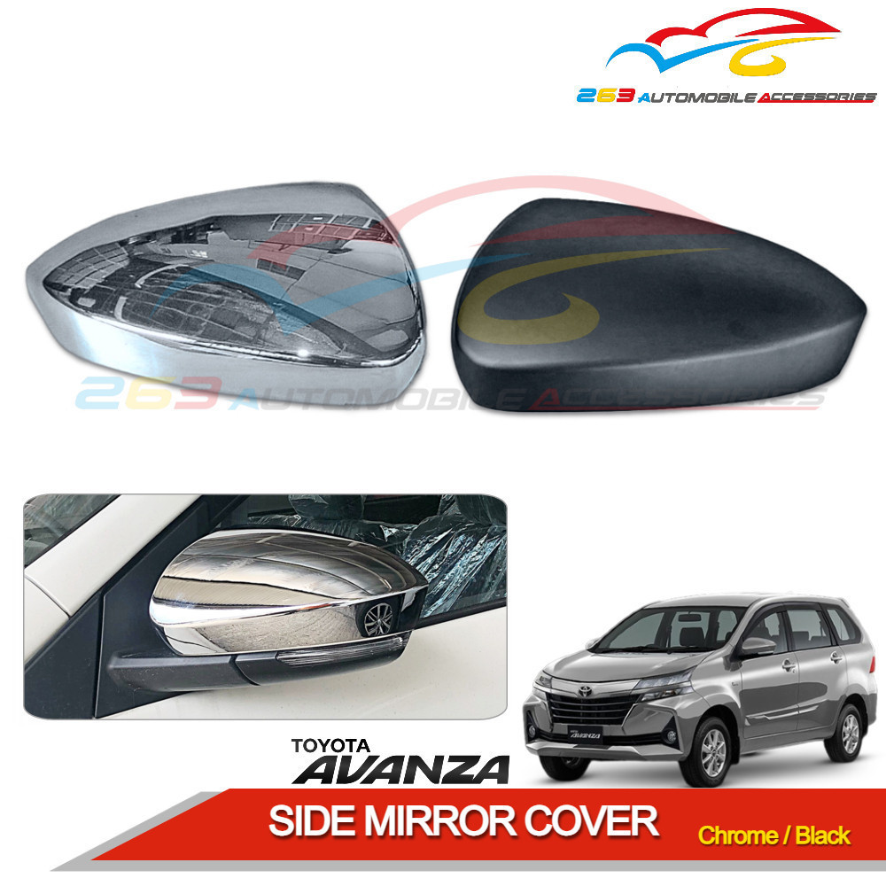 TOYOTA AVANZA 2019-2022 SIDE MIRROR COVER (CHROME / BLACK) '2 PC/SET ...
