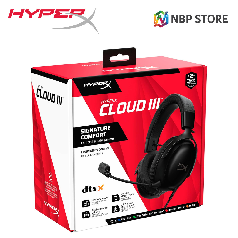 HP HyperX Cloud III (Wired) /Cloud III (Wireless) Gaming Headset ( 7.1 Surround Sound / Noise ...