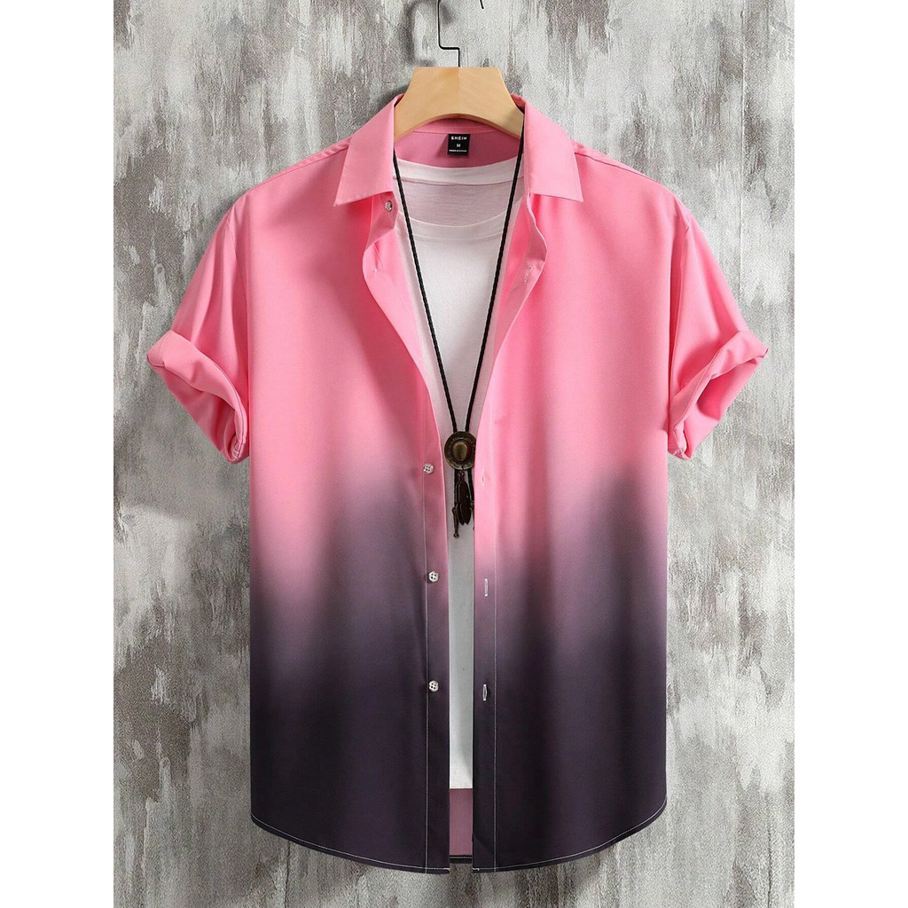 Men's Shirt Summer Clothing Gradient Design Graphic 3D Print Shirts ...