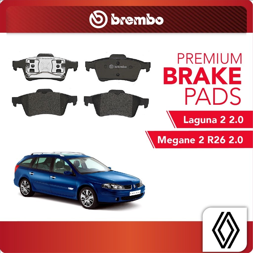 BREMBO Rear Brake Pads (1 set) For Renault Megane 2 R26 2.0'08, Renault ...