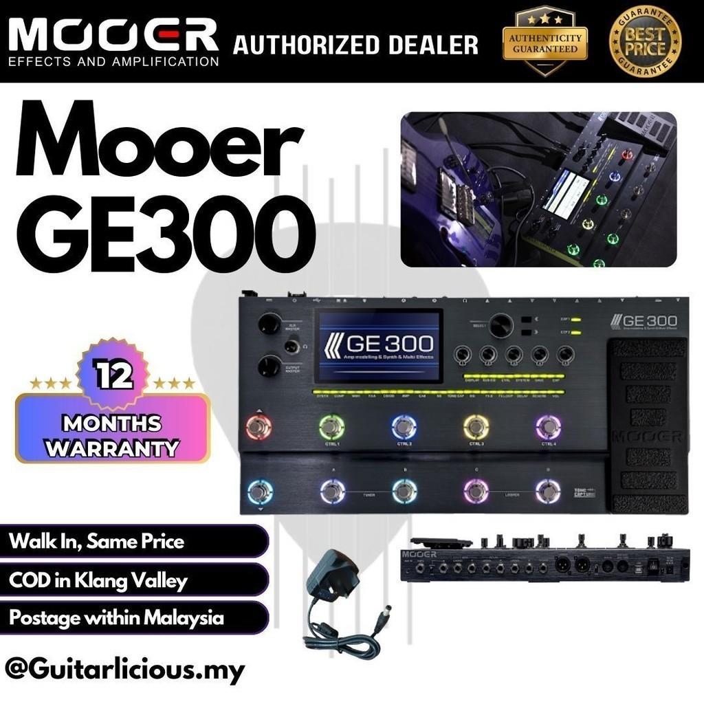 Mooer GE300 Amp Modelling Processor Synth Pedal Guitar Multi Effects ...