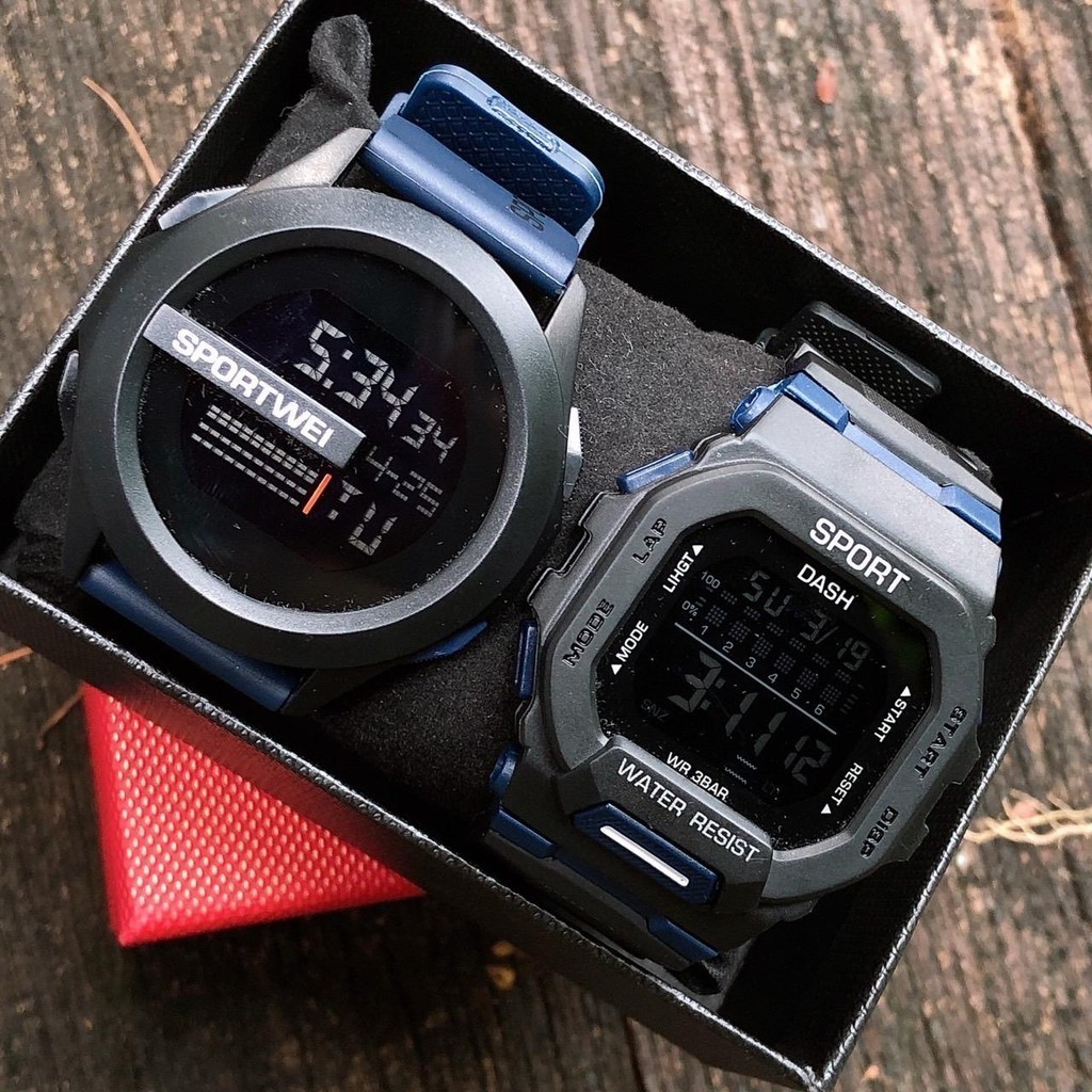 Original POSHI Jam Tangan Lelaki Buy 1 Take 1 Waterproof Alarm Digital ...