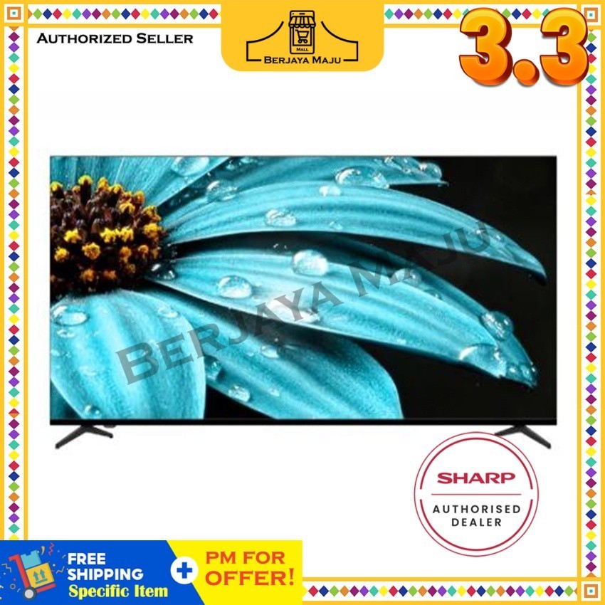 Sharp 55" 4K UHD HDR Smart Google LED TV 4TC55FJ1X | Shopee Malaysia