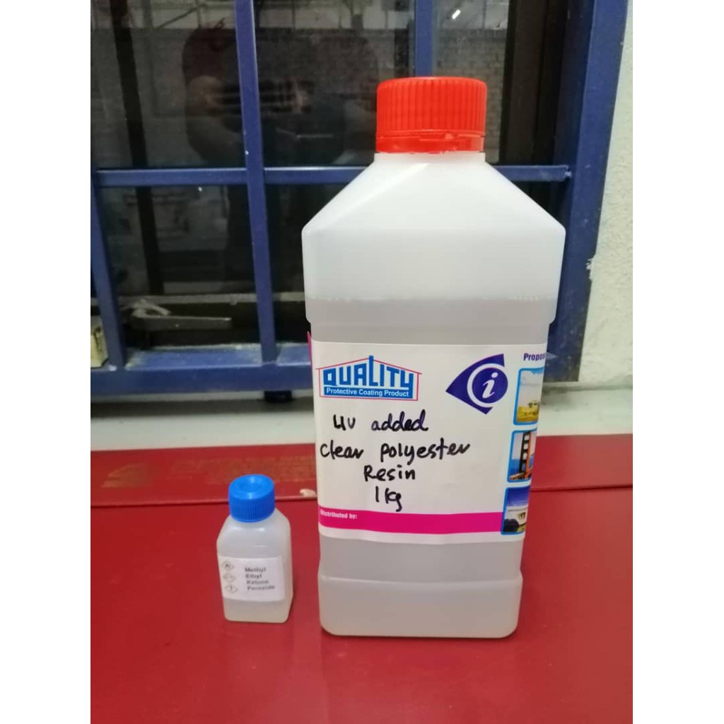 Polyester Clear Resin (UV added) 1kg+ 20ml Catalyst | Shopee Malaysia