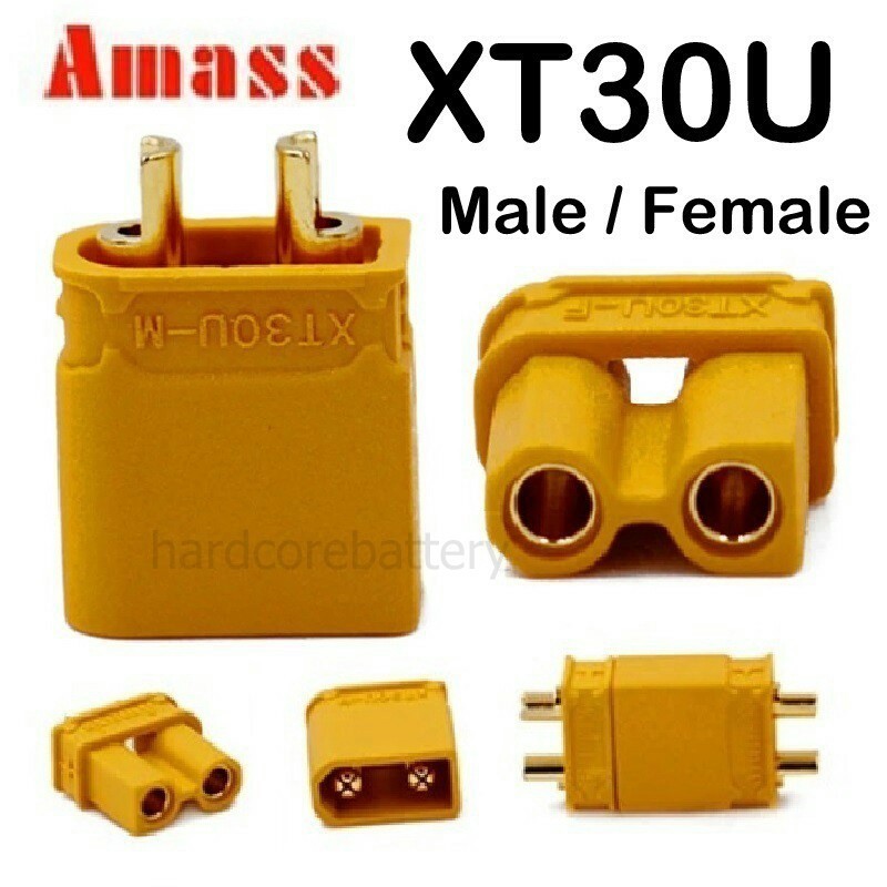 Amass Xt30U Connector Plug High Current socket male female RC drone Lipo Battery Gold Plated ...