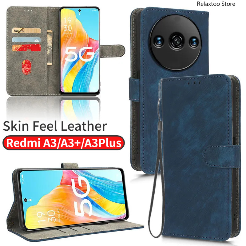 Skin Feel Matte Flip Leather Casing For Xiaomi Redmi A3 Plus A3Plus A3 ...