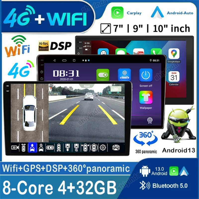 One Year Warranty 4g Sim Card Octa Core Android Player 2 Din Car Radio