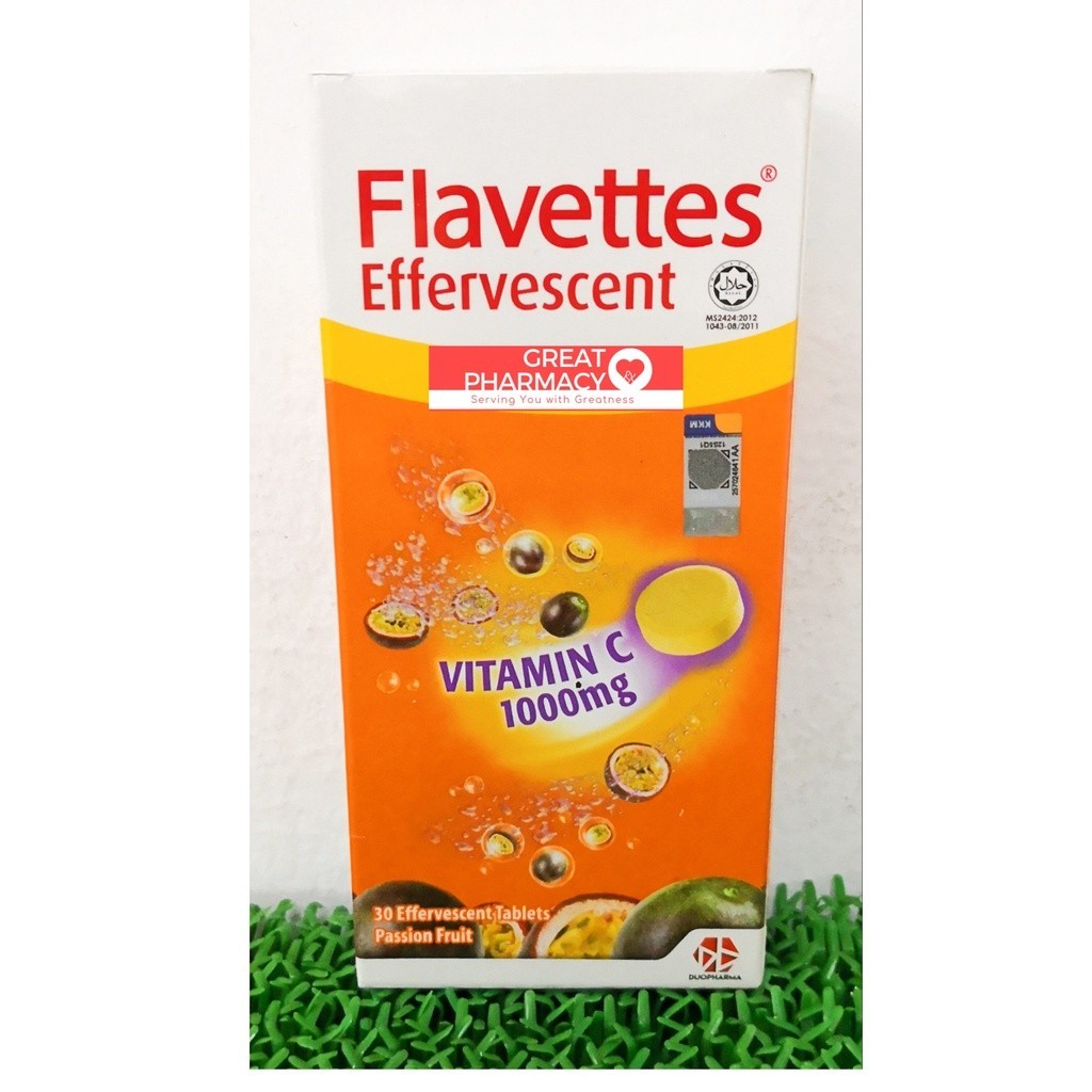 Flavettes Effervescent Vitamin C 1000mg 30s Passion Fruit Flavour ...