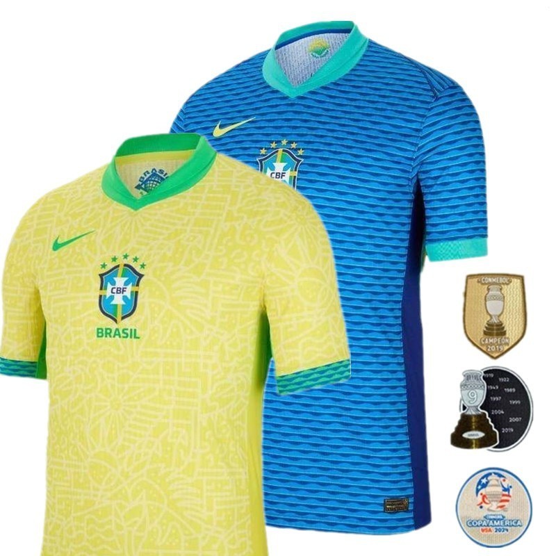Thailand Quality 2024 Brazil Home Away Men's Football Jersey | Shopee ...