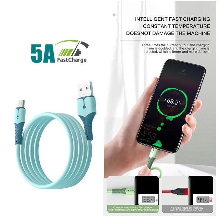 [NEW] FAST CHARGE Cable Type-c 5A Fast Charger Cable Data Liquid ...