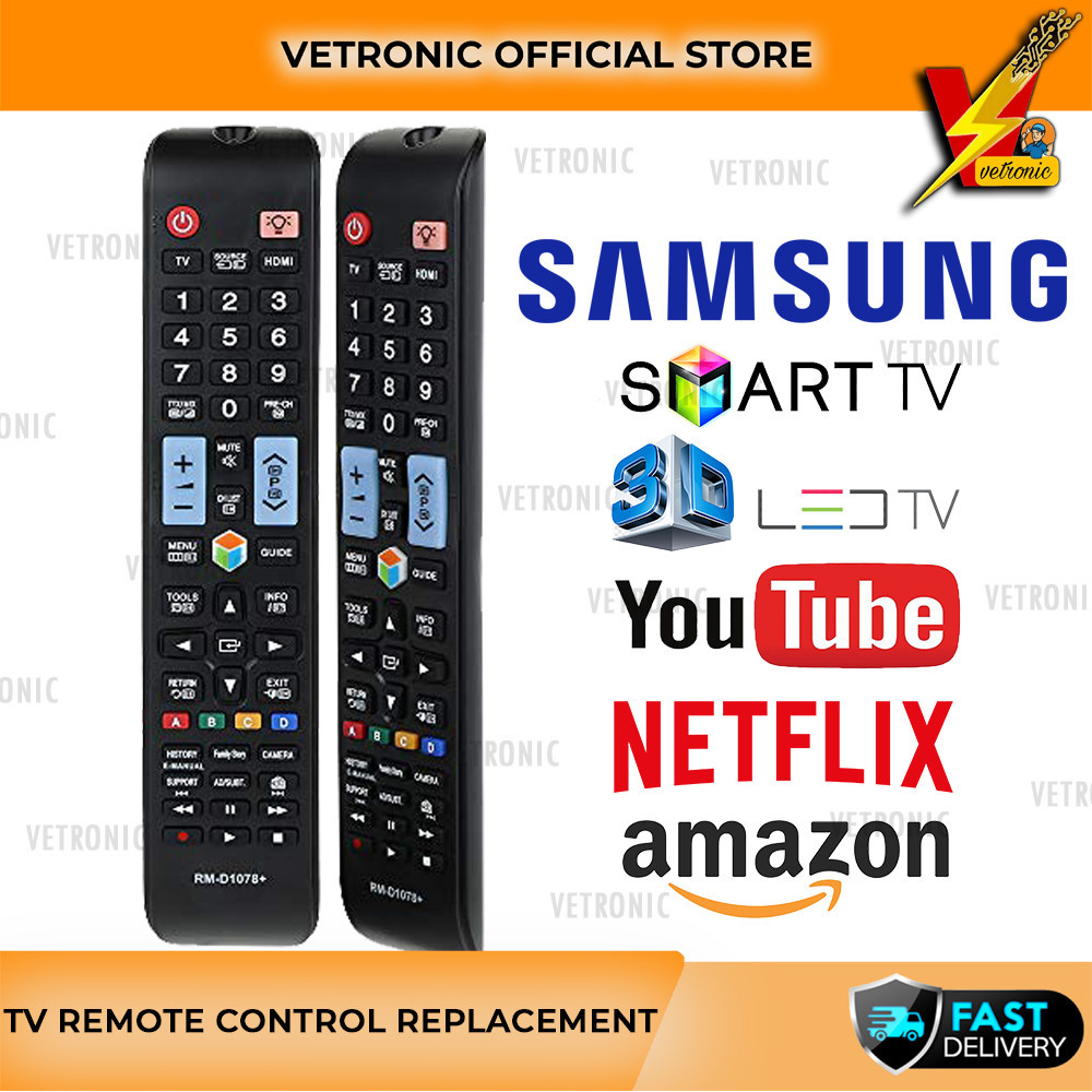 SAMSUNG LED/LCD TV/PLASMA Remote Control Replacement (RM-D1078 ...