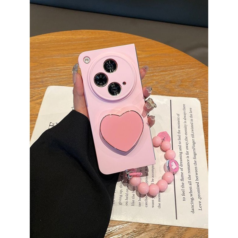 New Electroplated Love Support Folding Skin Feel Case For OPPO Find N3 ...
