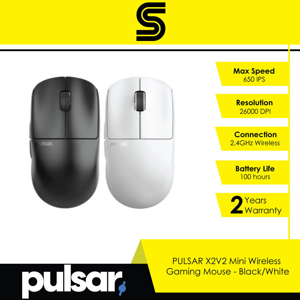 PULSAR X2V2 Mini Wireless Gaming Mouse - Black/White | Shopee Malaysia