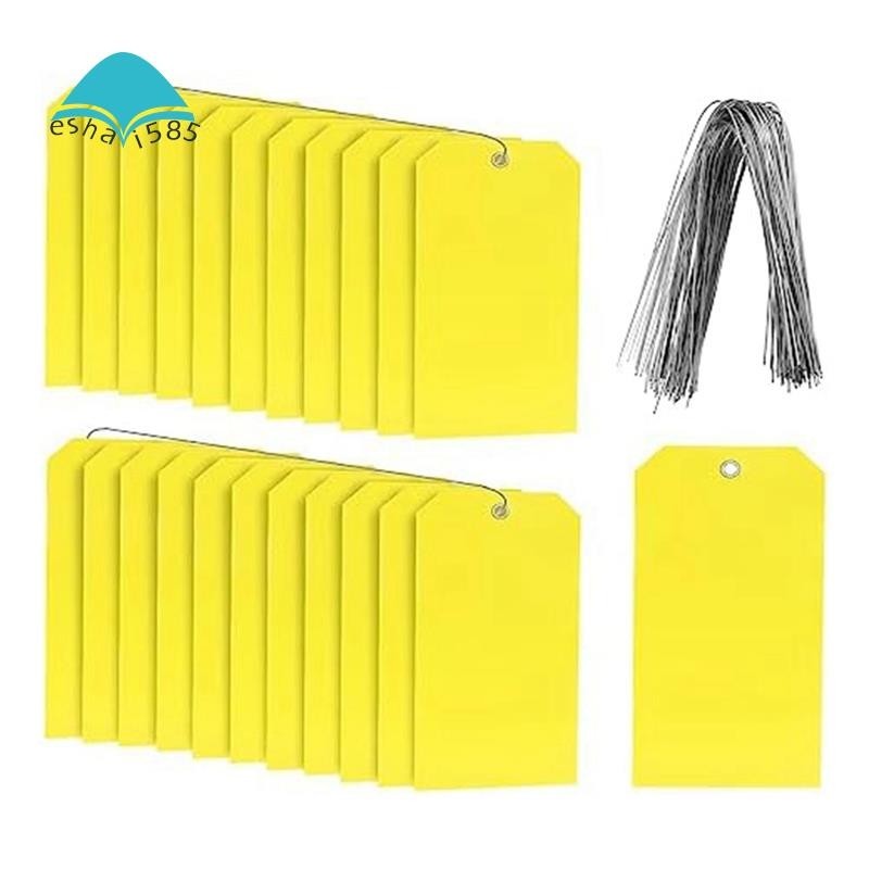 100Pcs 15.9cmx7.9cmPlastic Shipping Labels with Wire Durable Writable ...