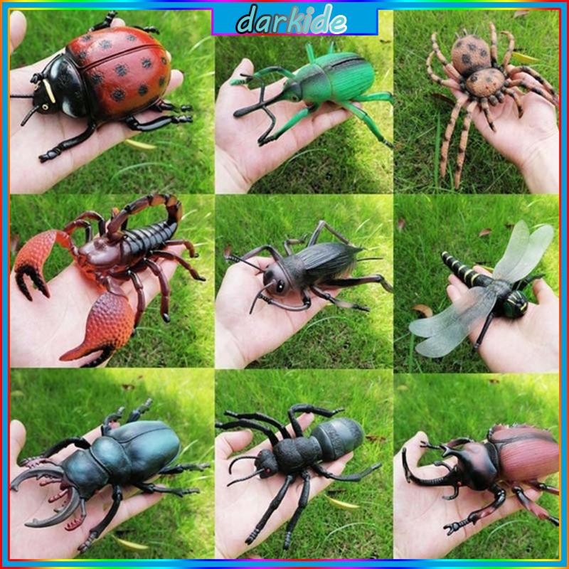 Dark Creepy Lifelike Fake Spiders Cricket Ladybug Grasshoppe Insect ...