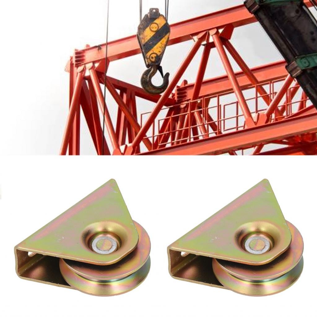 Yohooo 2Pcs Pulley Wheel Removable V Type Rollers 48mm Diameter 250kg ...