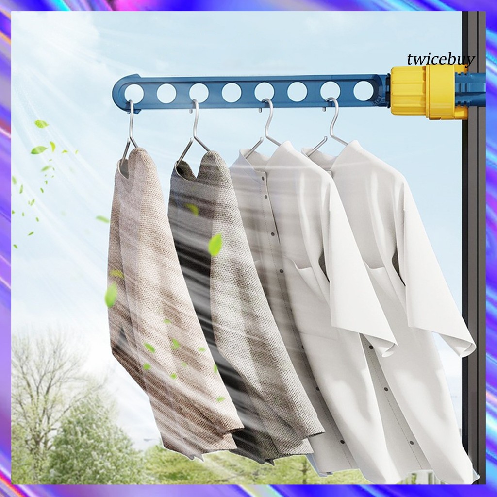[Twi] 8-Hole Clothes Hanger Rack Window Frame Mount Portable Adjustable ...