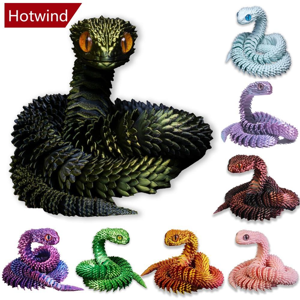 HOTWIND 30/45cm 3D Printed Snake Decoration 3D Printed Animals Desk ...