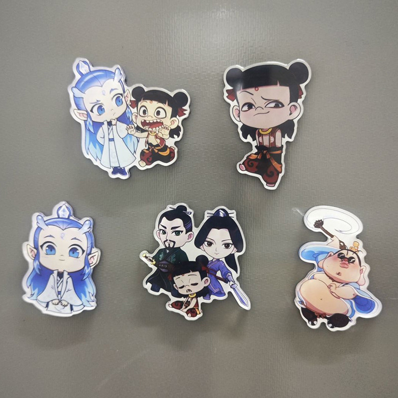 Unique Nezha Themed Fridge Magnet Cute Anime Refrigerator Stickers Home ...