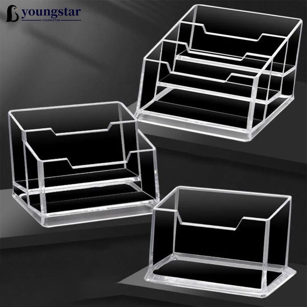 YOUNGSTAR Transparent Business Card Holder Acrylic Display Stand Box ...