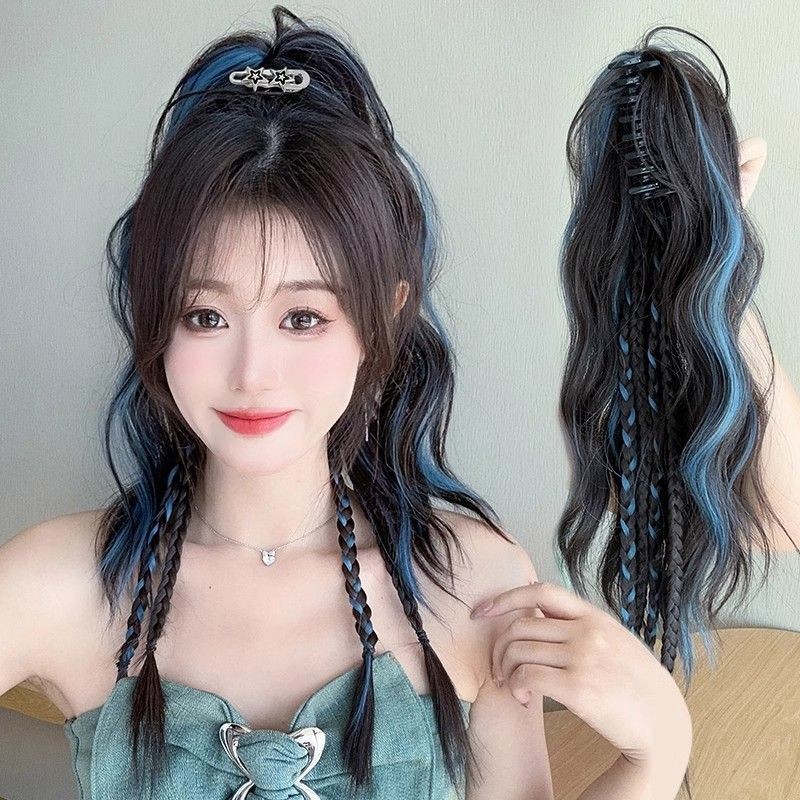 [95% Praise Rate] Fake Braids Female Grab Clip Highlight Ponytail Sweet ...