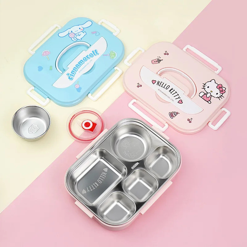 Kawaii Sanrio Bento Box Hello Kitty Cinnamoroll Cartoon Student Office ...