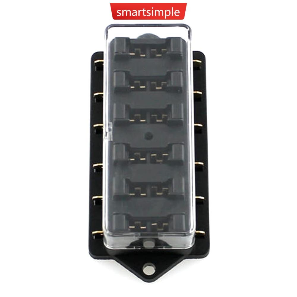 SMARTSIMPLE 6 Way Car Circuit Standard Blade Fuse Box Block Holder Fuse ...