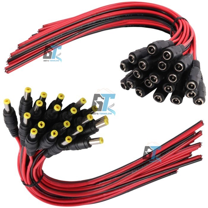 Dc Power Cable Jack Male Female Socket Plug Connector Cable Wire Lot ...