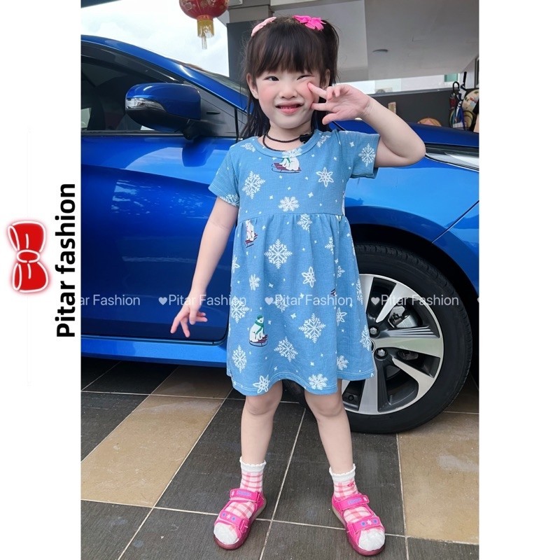(big size3-7Y) Kids Dress Girl Dress Budak Perempuan Murah Cotton Blend ...