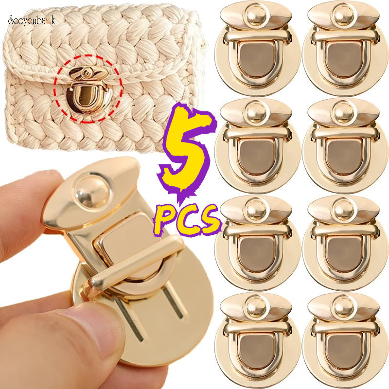 1/5Pcs DIY Metal Lock Bag Case Buckle Clasp for Handbags Shoulder Bags ...