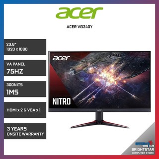 Acer Nitro VG240Y VG240YE Gaming Monitor 24" IPS 1920x1080 FHD 1ms ...