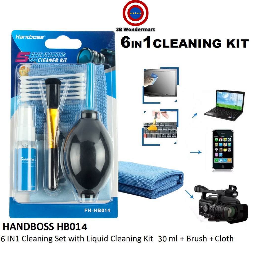 FH-HB014 6 In 1 Cleaning Kit Set With Dust-Blower For PC Laptop Phone ...