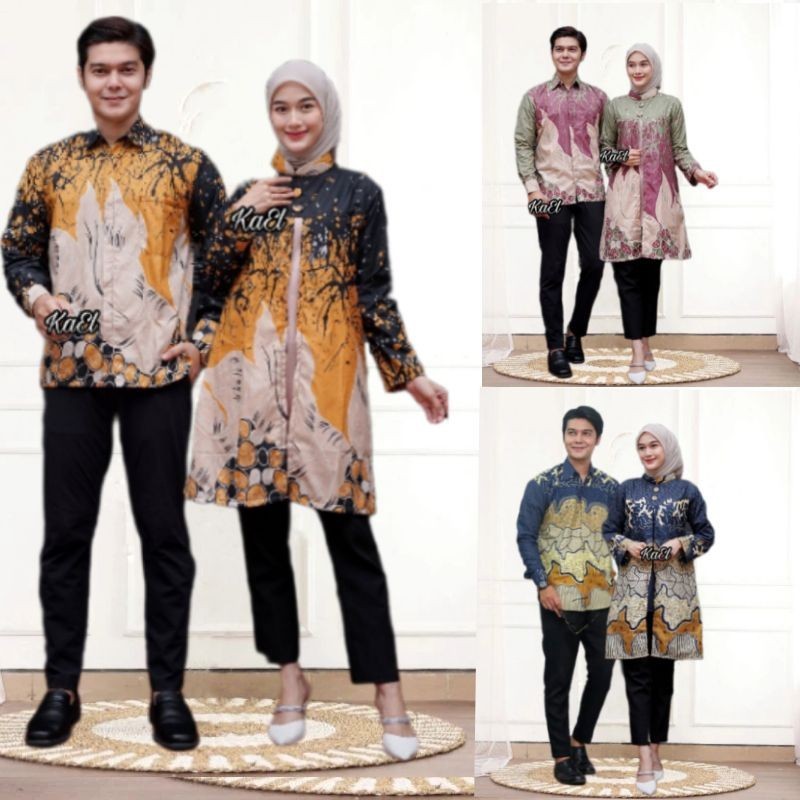 The Latest batik Tunic Couple, Bolero Button Wrap Model 2024 | Shopee ...