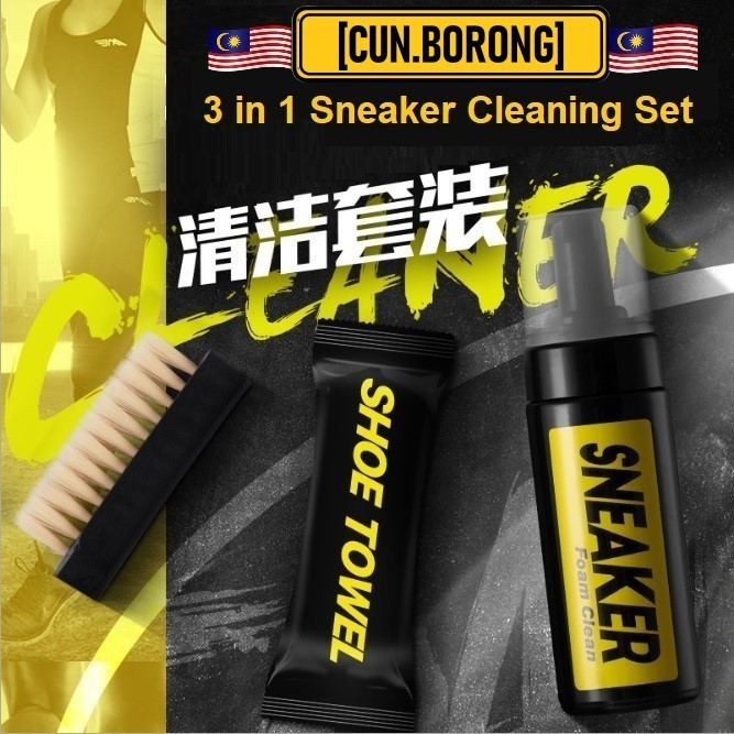 [CUN.BORONG] Sneaker Cleaner / Shoe Cleaning Kit / Shoe Cleaner 3 in 1 ...